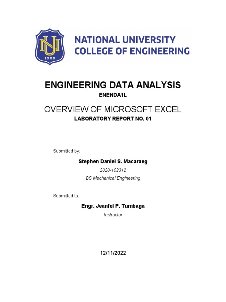 Laboratory Activity No. 1 - Macaraeg | PDF | Spreadsheet | Microsoft Excel