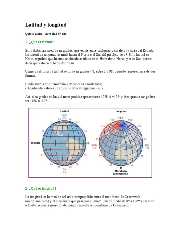 Latitud y Longitud: Conceptos Básicos | PDF | Longitud | Latitud