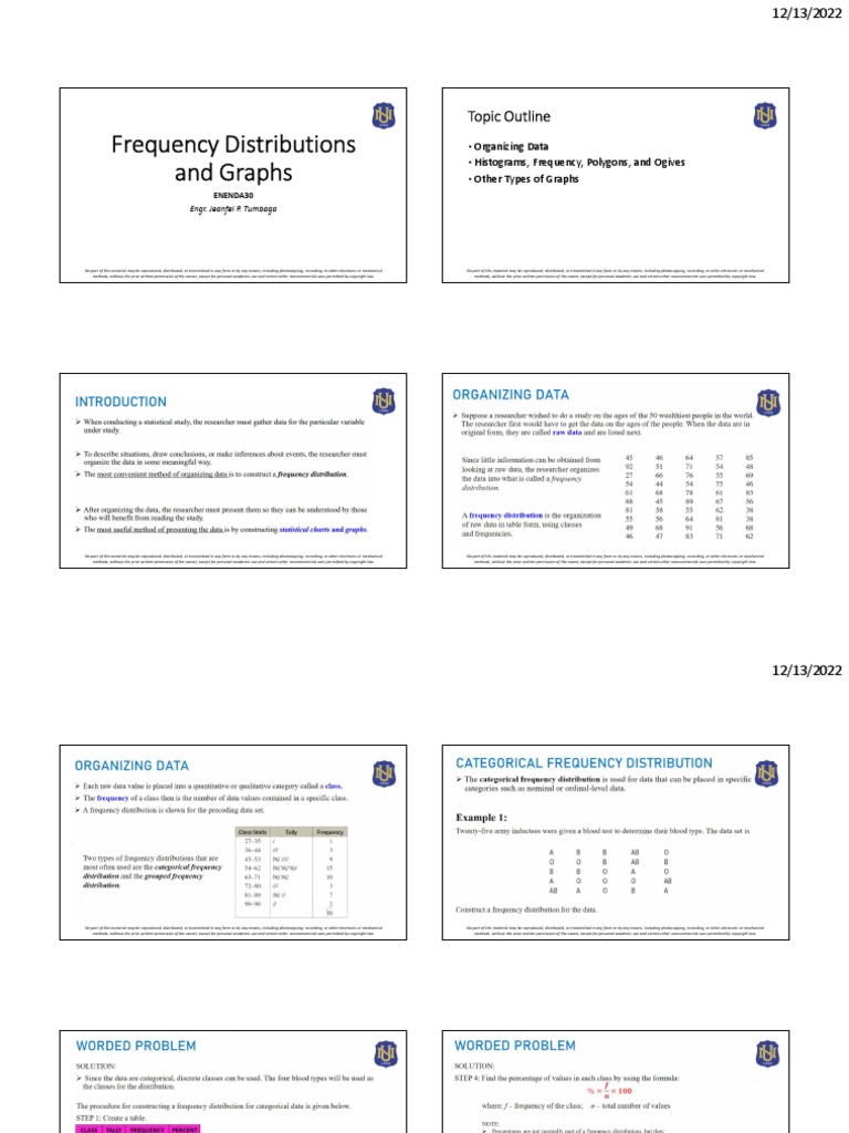 Frequency Distributions and Graphs | PDF | Copyright | Photocopier