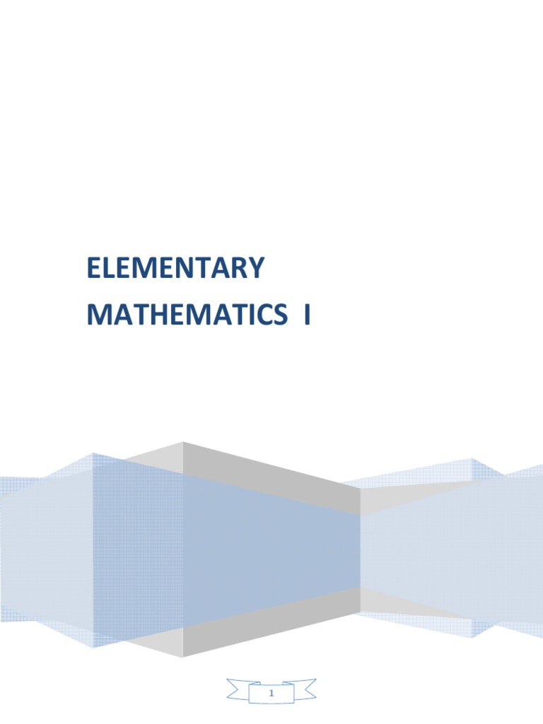 Elementary Mathematics I | PDF | Set (Mathematics) | Mathematics