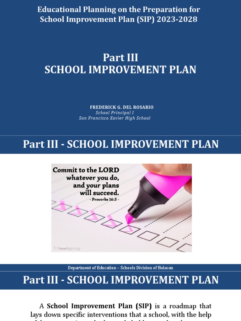 3 - 3 - Part III School Improvement Plan 2nd Draft | PDF | Business