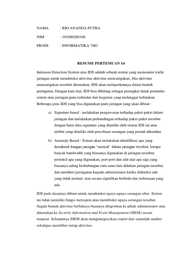 Rio Ananda Putra - Tugas Resume Ke-14 | PDF