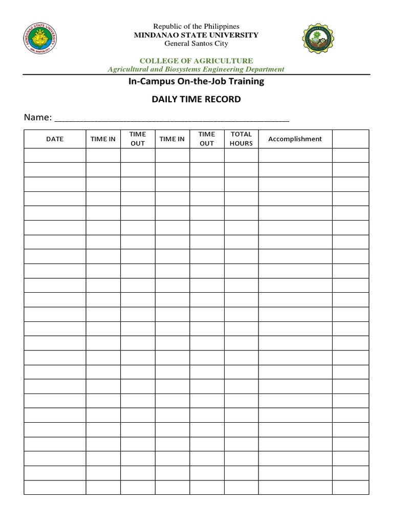 OJT ABE Template | PDF