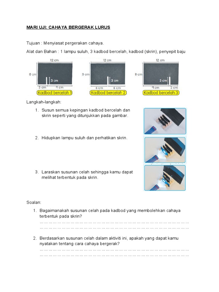 Mari Uji-Cahaya Bergerak Lurus | PDF