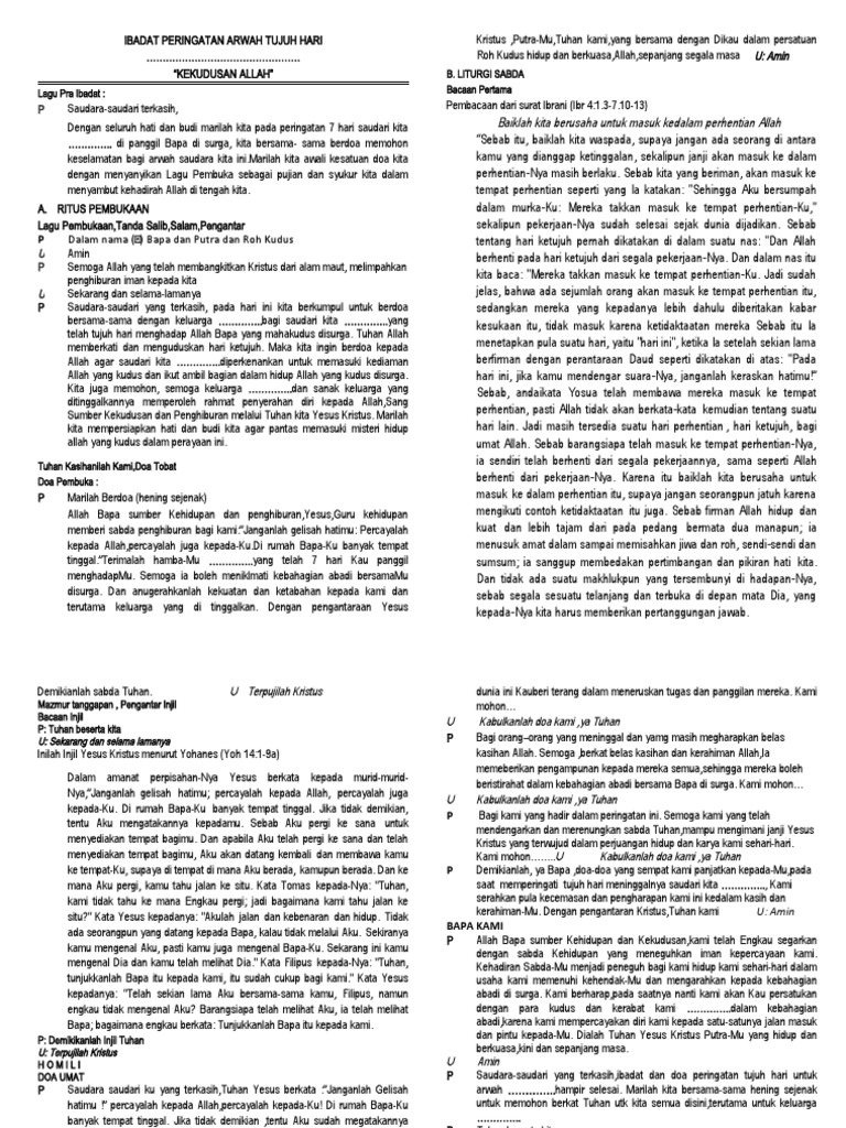 Ibadat Arwah 7 Hari | PDF