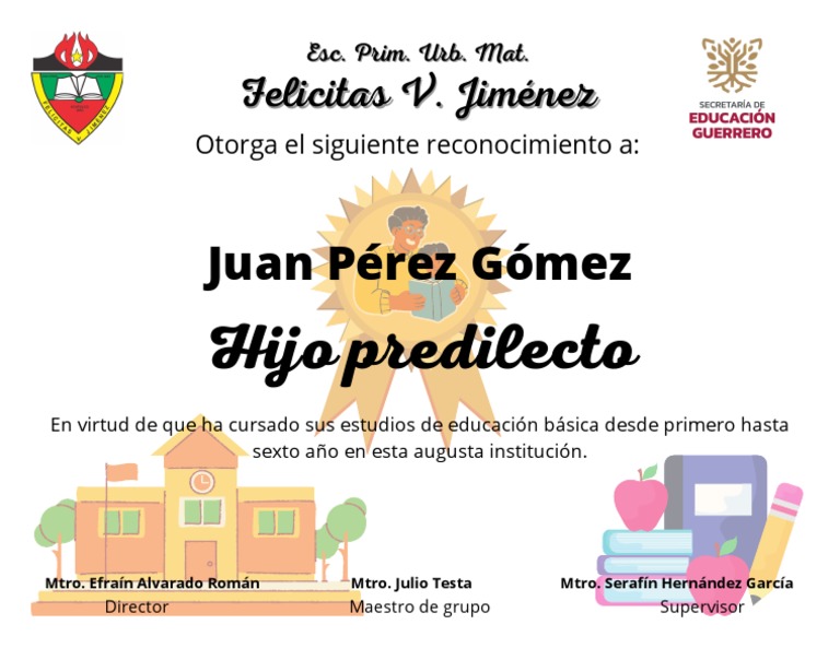 Diploma Hijo Predilecto | PDF