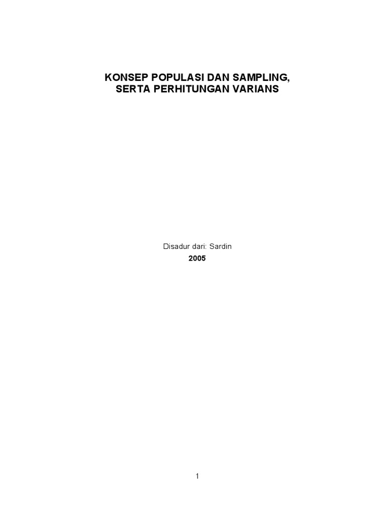 Konsep Populasi Dan Sampling | PDF