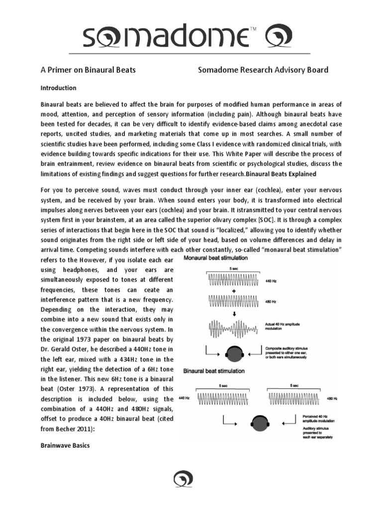 Binaural Beats White Paper Somadome | PDF | Electroencephalography ...