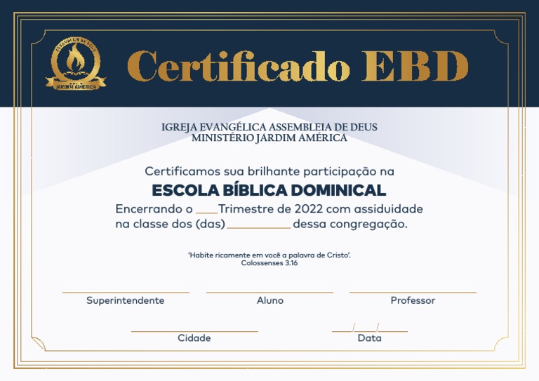 Modelo Certificado EBD | PDF