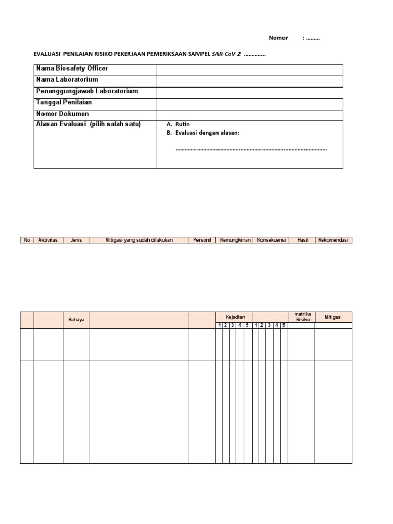 Form Penilaian Risiko | PDF