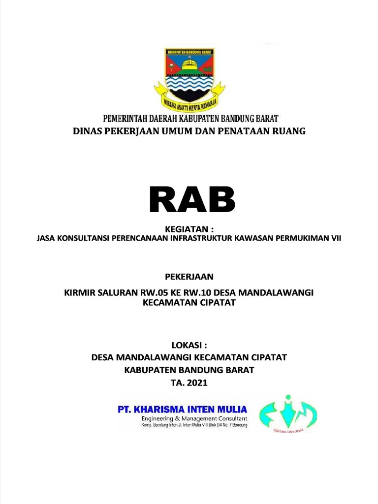 PDF 05 Rab Kirmir Saluran Rw05 Ke Rw10 Desa Mandalawangi Rev DL | PDF