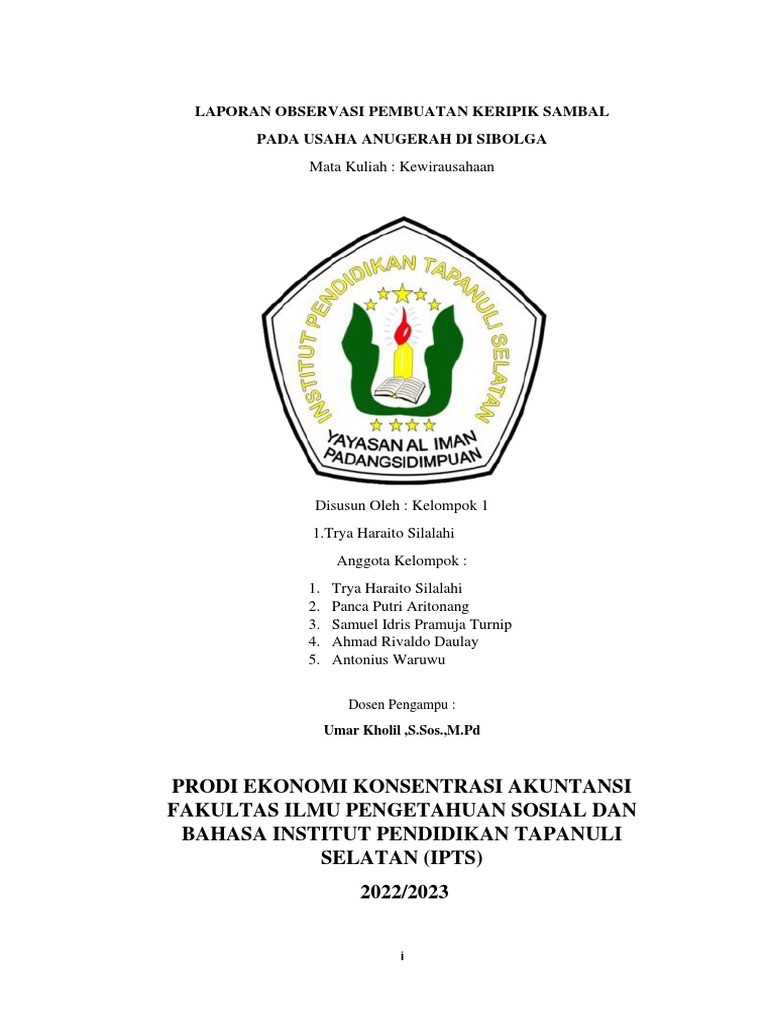 LAPORAN OBSERVASI PEMBUATAN KERIPIK SAMBAL Trya | PDF