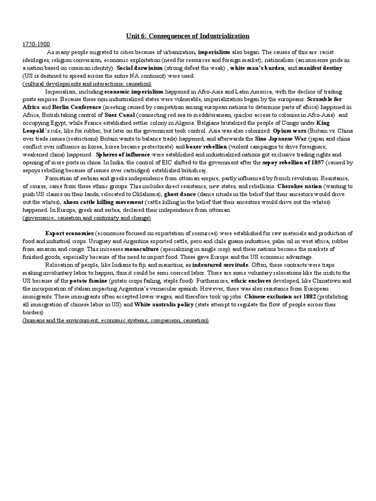 Industrialization, Imperialism, and Their Consequences | PDF ...