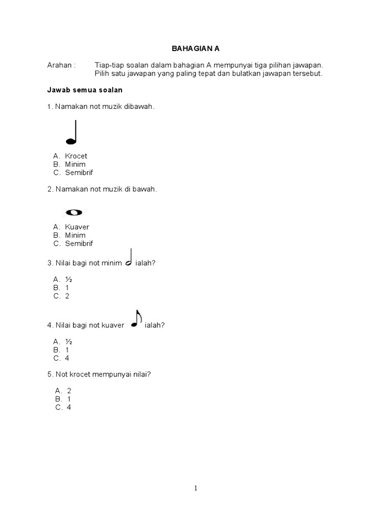 Soalan Muzik Tahun 4 | PDF