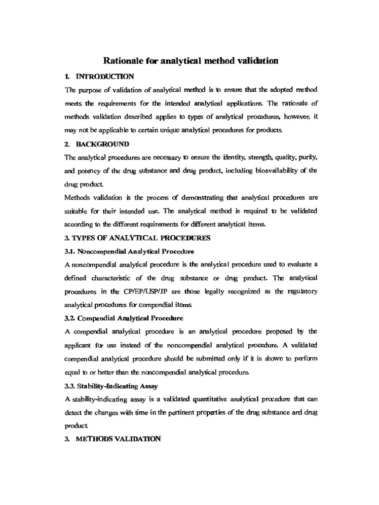 Rationale For Test Method Validation | PDF | Assay | Accuracy And Precision