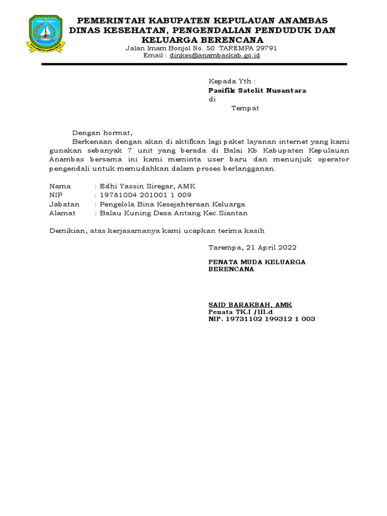 Contoh Surat PSN | PDF
