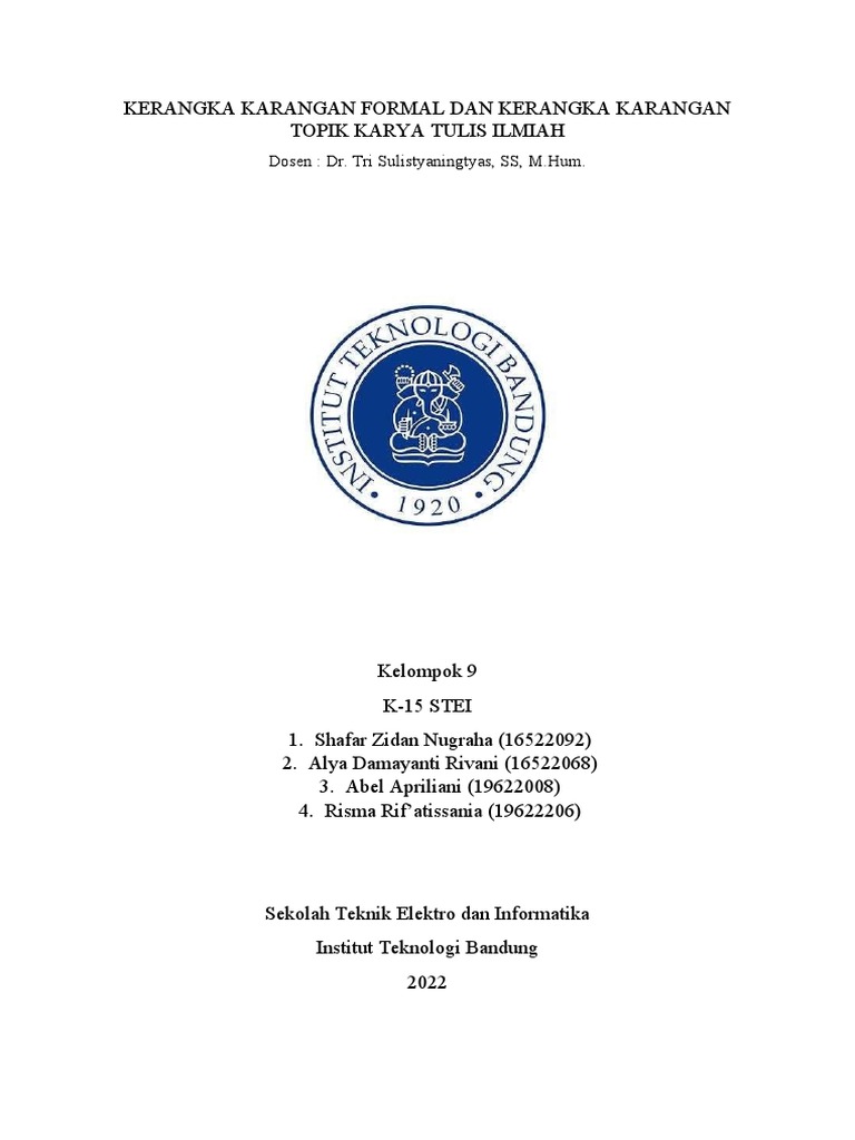 Kerangka Karangan Formal Kelompok 9 | PDF