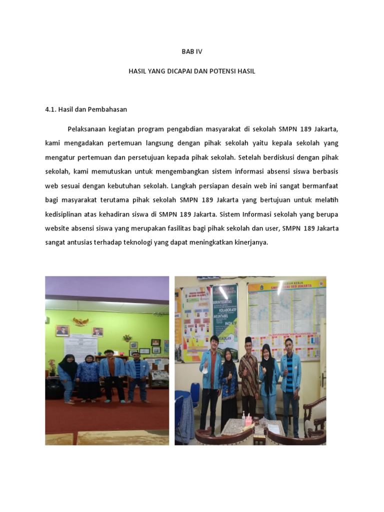 Sistem Absensi Web SMPN 189 Jakarta | PDF