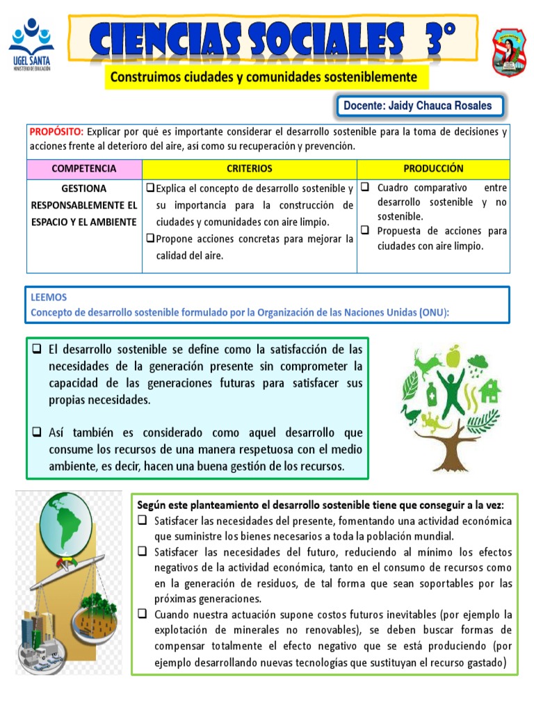 CCSS 3° Ciudades Sostenibles | PDF | Desarrollo sostenible | Sustentabilidad