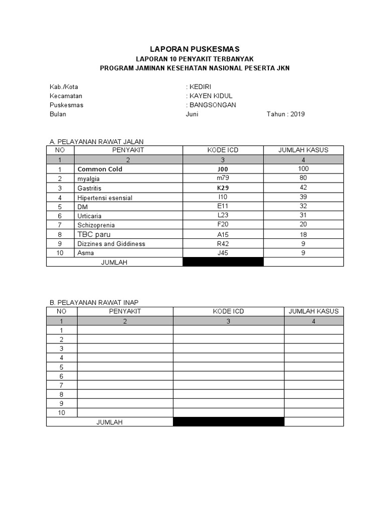 Laporan Puskesmas JKN | PDF