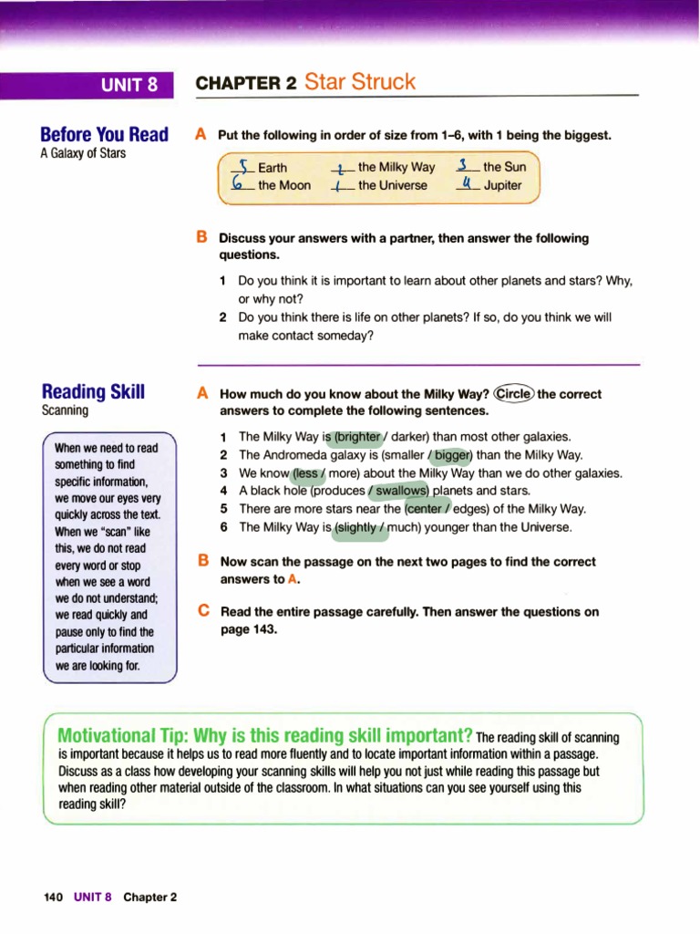 Active Skills For Reading 4 Unit 8 Chapter 2 | PDF | Milky Way | Stars
