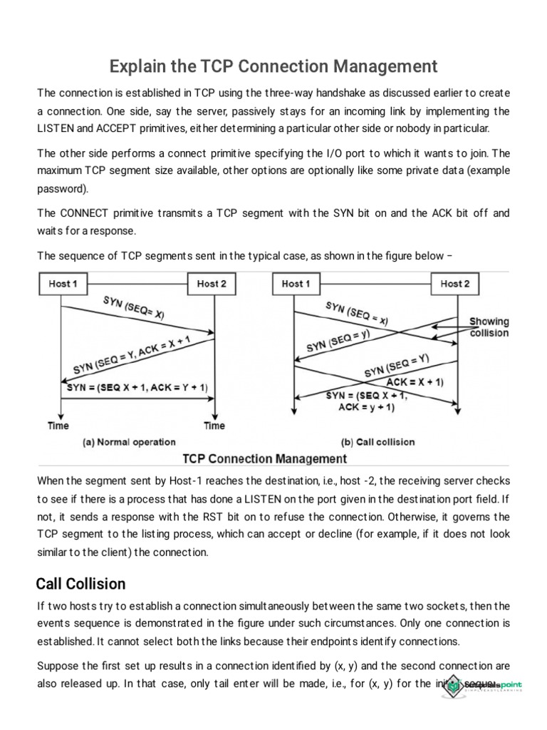 Explain The TCP Connection Management | PDF | Science & Mathematics ...