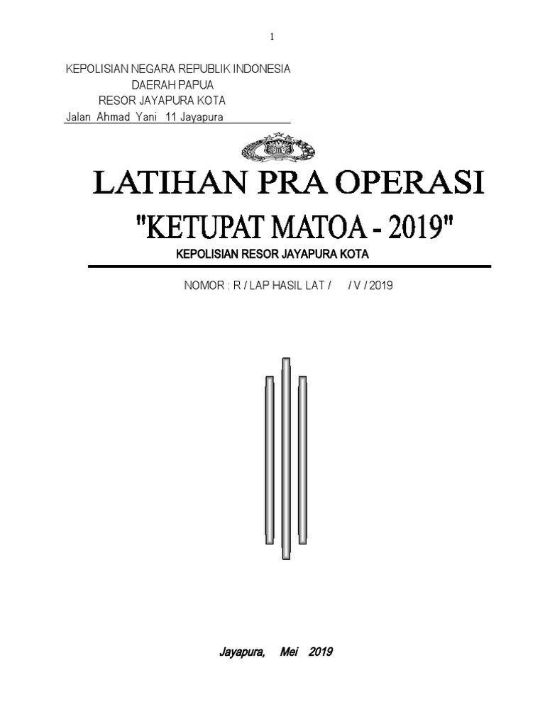 LAP SIL LAT PRA OPS KETUPAT MATOA 2019.oke - RDP | PDF LAP SIL LAT PRA OPS KETUPAT MATOA 2019.oke - RDP | PDF