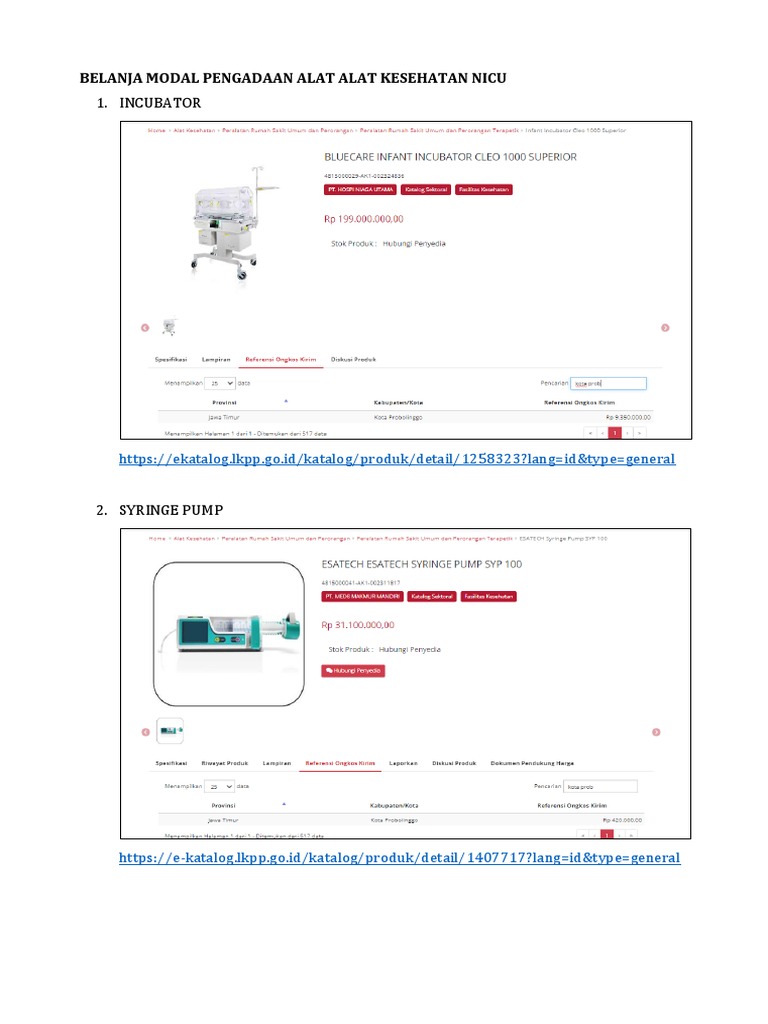 Ecatalog Alkes Dak Ta 2023 (Baru) | PDF