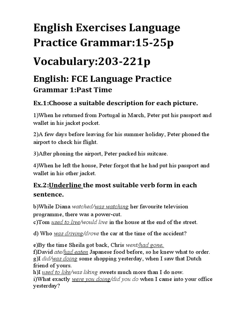 FCE Language Practice | PDF