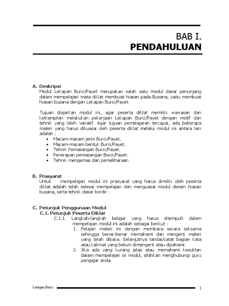 Teknik Lekapan Burci/Payet Busana | PDF