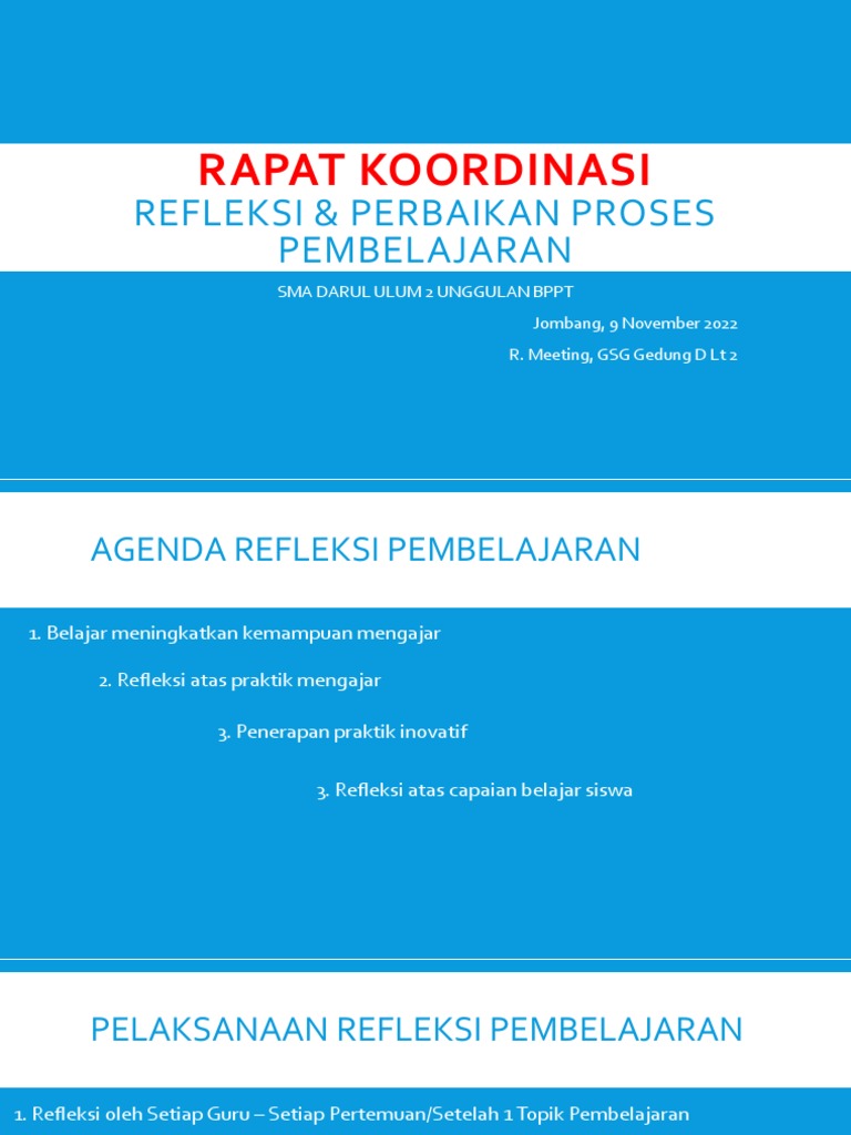 Ppt Refleksi Pembelajaran Pdf