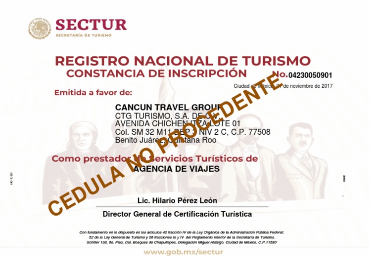Cedula RNT | PDF | México | Turismo