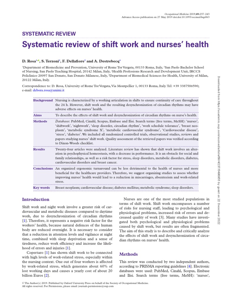 KQZ 063 | PDF | Shift Work | Sleep