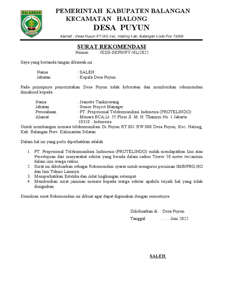 REKOM DESA Puyun | PDF