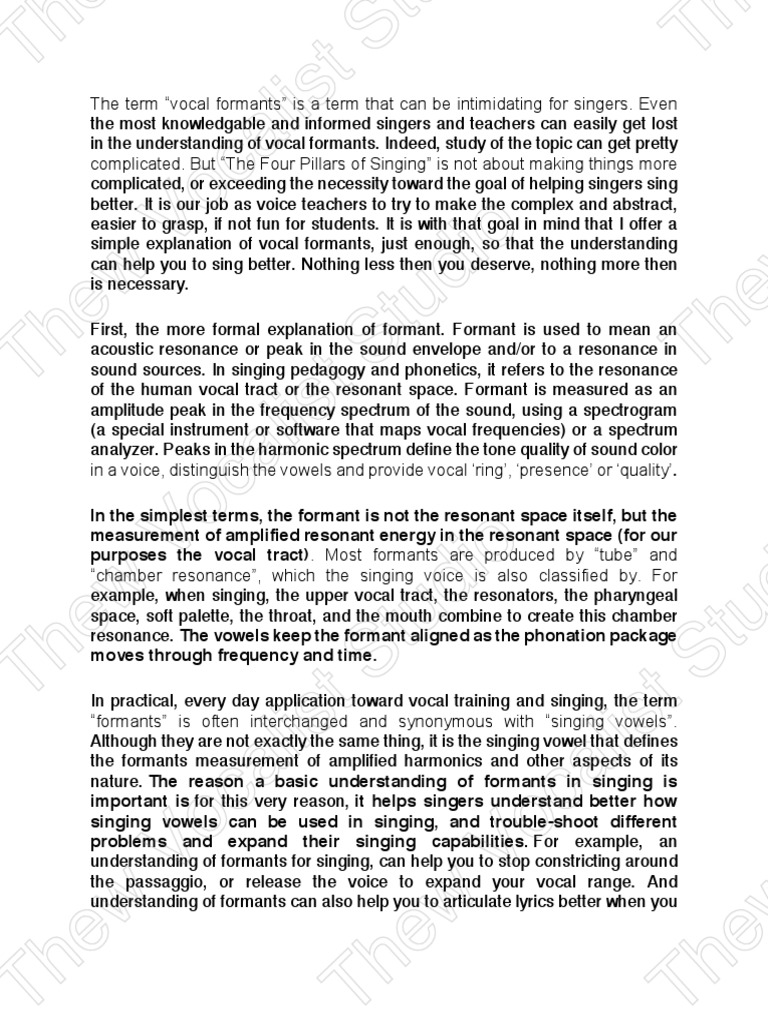 057 Vocal-Formants | PDF | Singing | Human Voice