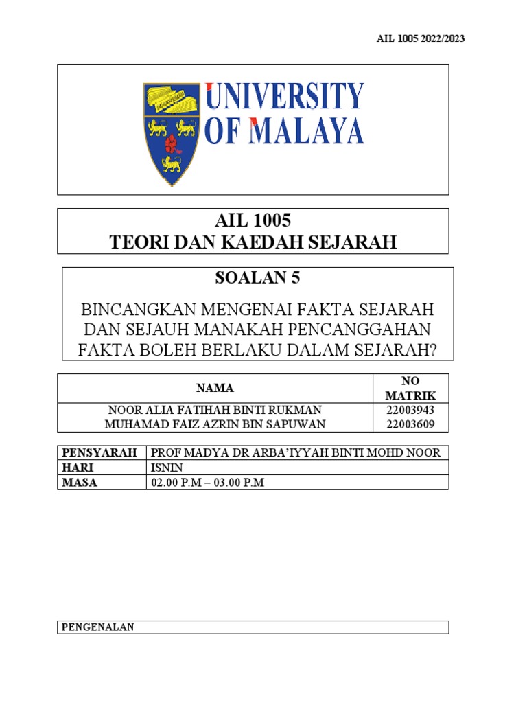 Tutorial Ail 1005 Nota Ringkas | PDF