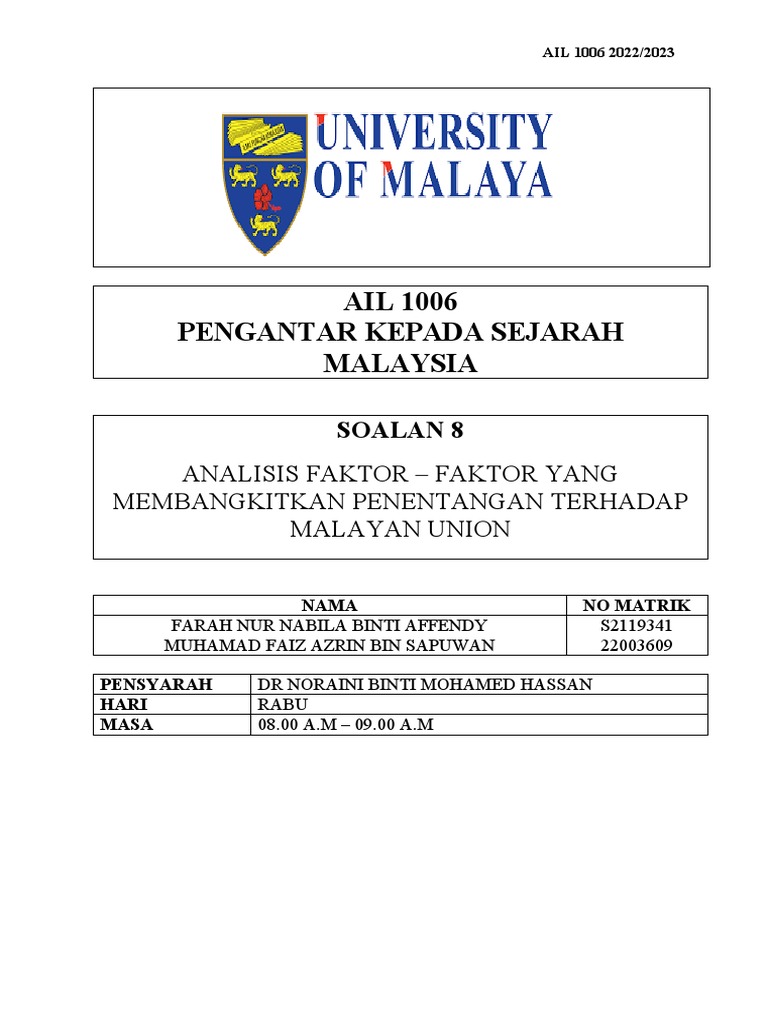 Penentangan Terhadap Malayan Union | PDF | Politik