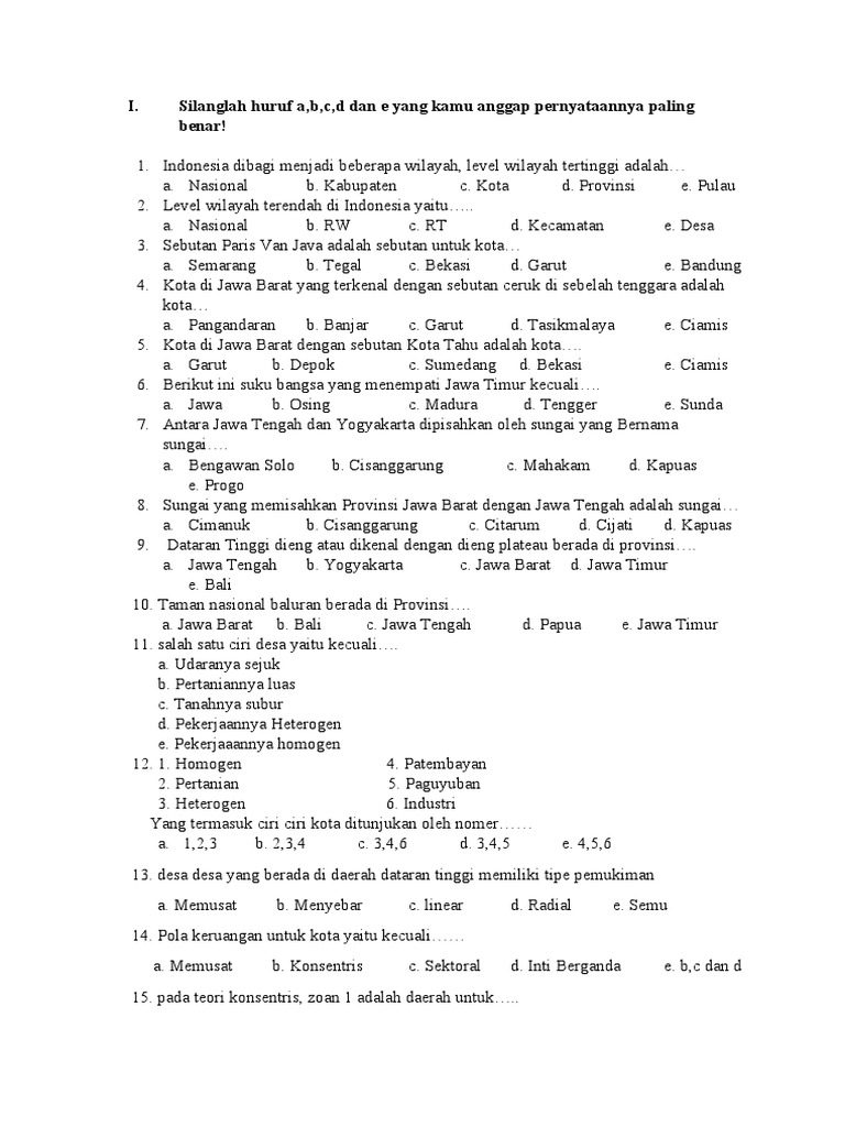 Soal Pas Geo Xii Ips | PDF | Ilmu Sosial