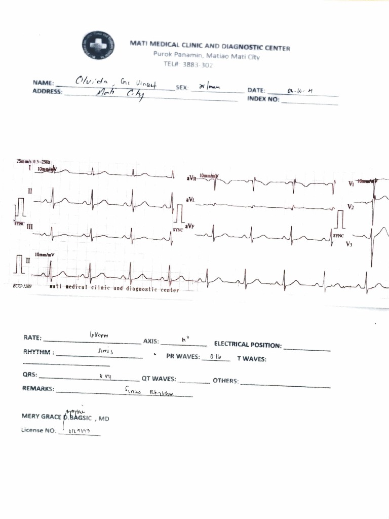 8.ECG Result With Readings From Cardiologist or Inte | PDF ...