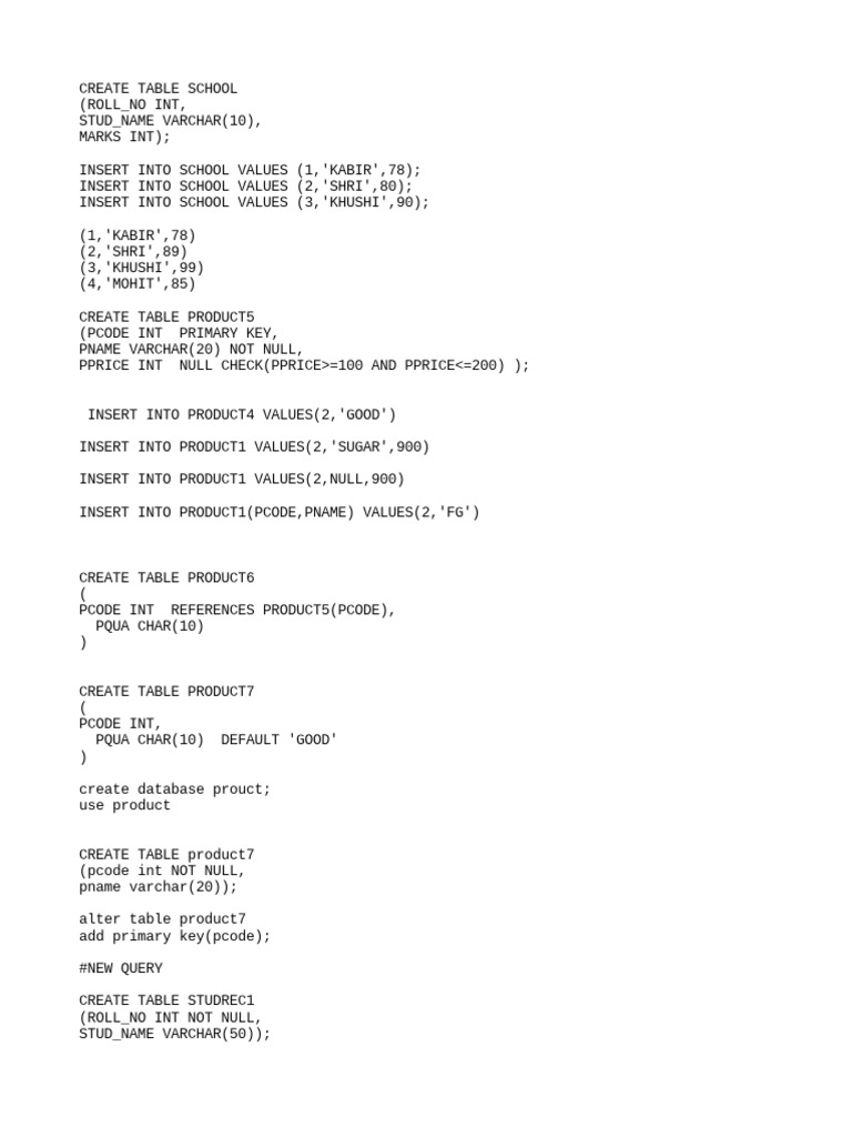 Mysql Part1 | PDF | Software Design | Computing