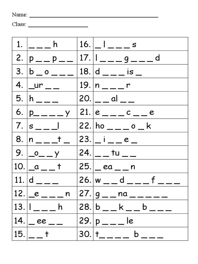 Spelling Bee Year 3 (Preliminary) | PDF