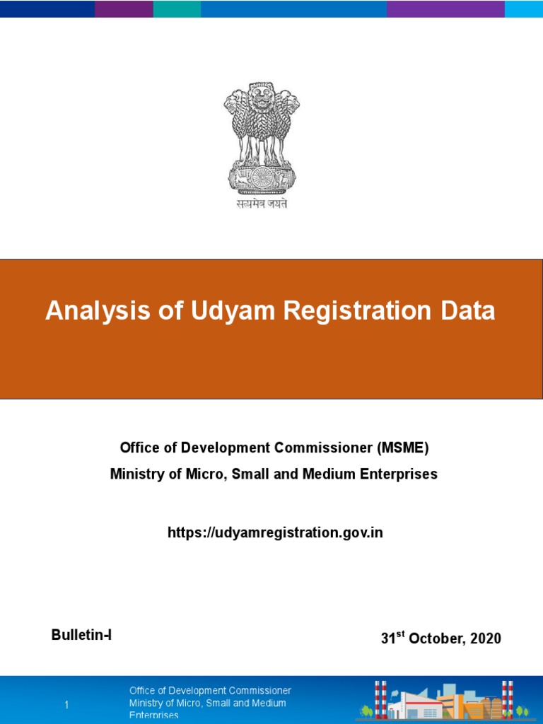 Udyam Registration Analysis in India | PDF | Small And Medium Sized ...