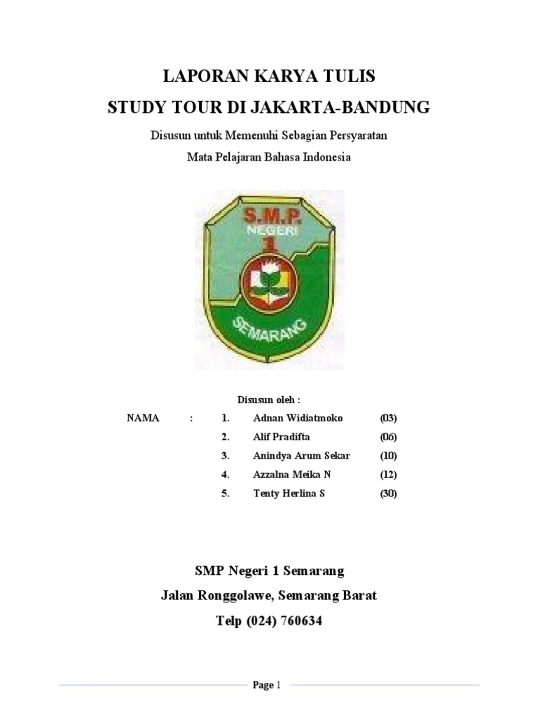 Laporan Karya Tulis Study Tour | PDF