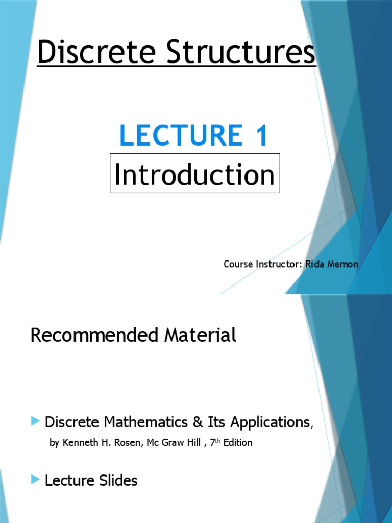 Discrete Structures Lecture 1 Pdf Discrete Mathematics Proposition 1522