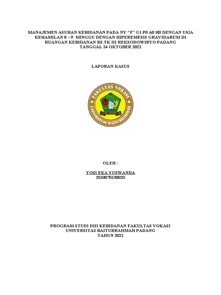 Yosi Eka Yuswanda Laporan Kasus Heg 2022 | PDF