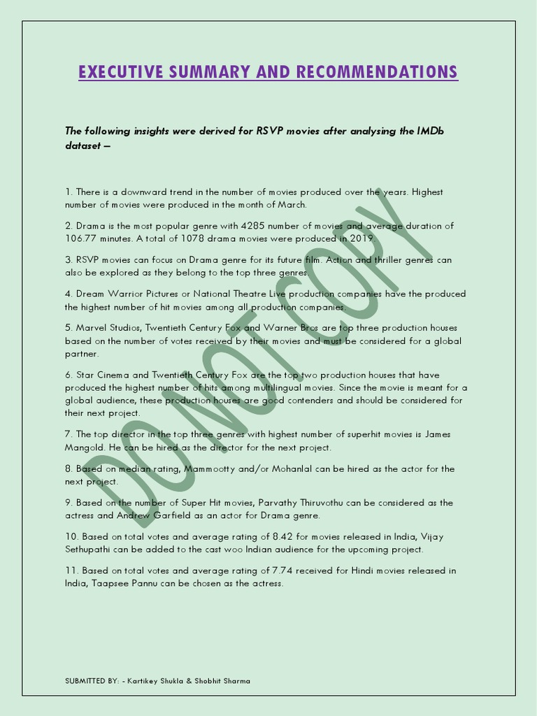 Summary & Recommendations | PDF