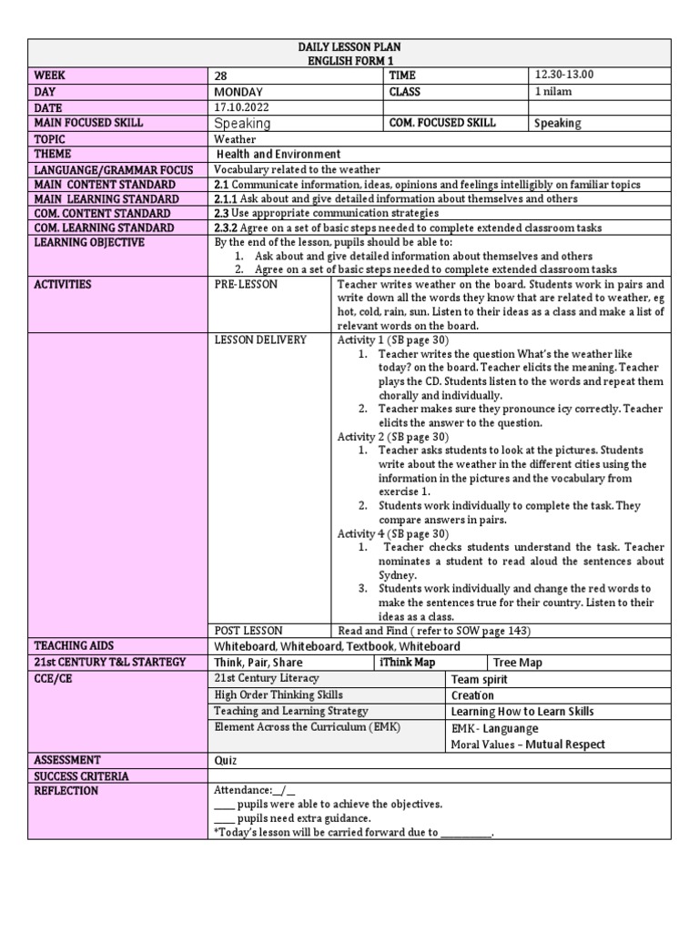 Unit 3 Wild Weather | PDF | Lesson Plan | Teachers