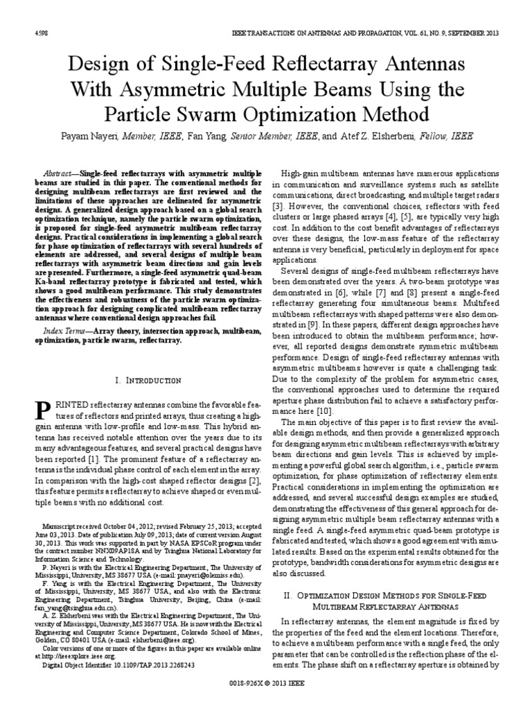 Nayeri 2013 | PDF | Mathematical Optimization | Antenna (Radio)