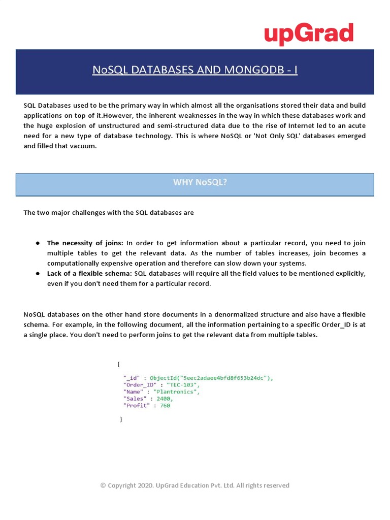 NoSQL+Databases+and+MongoDB+-+I+ +Lecture+Notes | PDF | No Sql | Databases NoSQL+Databases+and+MongoDB+-+I+ +Lecture+Notes | PDF | No Sql | Databases