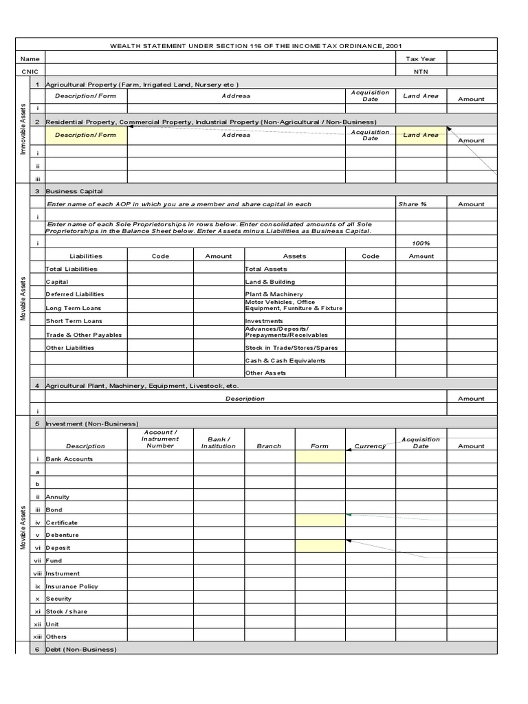 Wealth & Wealth Reconciliation Statement | PDF | Debt | Taxes
